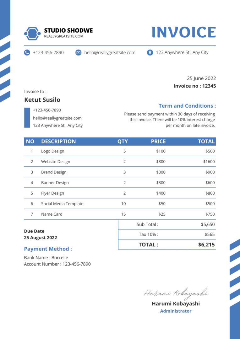 Download Template Invoice Gratis Di Sini, Tinggal Edit Saja! - Plugin ...