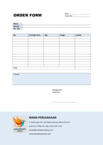 Contoh Order Form Template Gratis, Unduh di Sini! - Plugin Ongkos Kirim