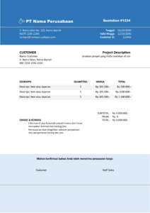Contoh Price Quotation Template Gratis untuk Berbagai Jenis Bisnis ...
