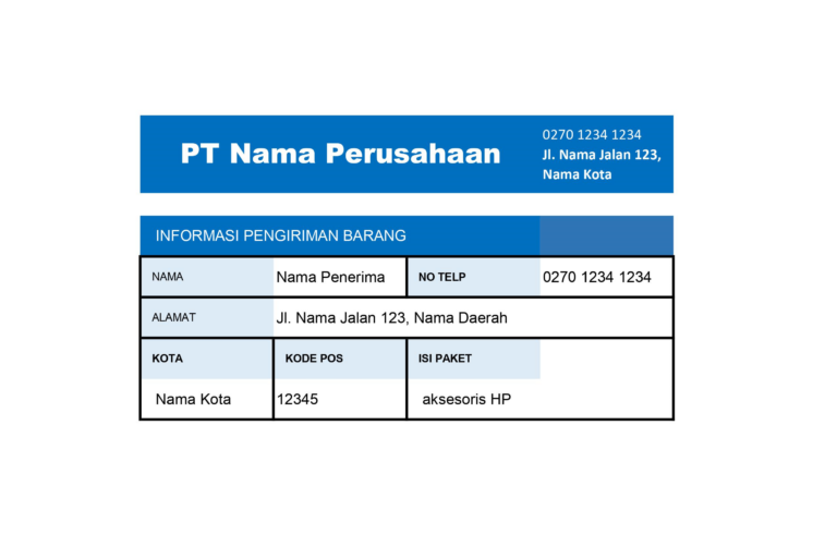 Unduh Shipping Label Template Gratis Di Sini - Plugin Ongkos Kirim