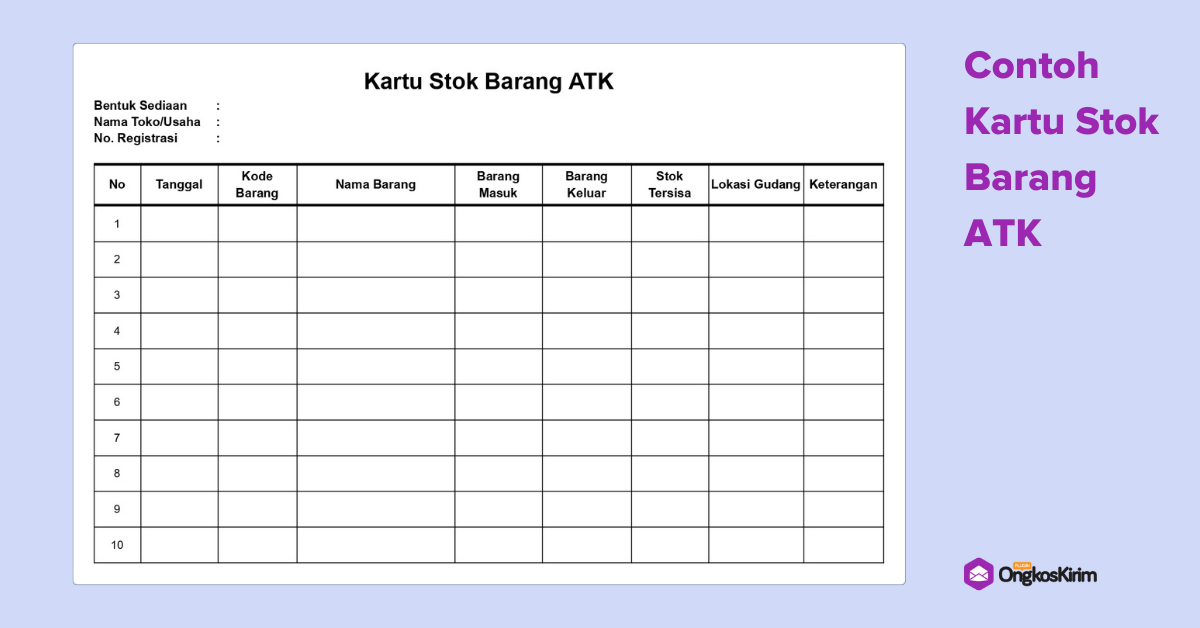 7+ Contoh Kartu Stok Barang Lengkap [Excel, Word, PDF] - Plugin Ongkos ...