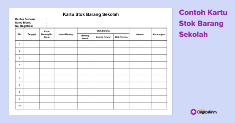 7+ Contoh Kartu Stok Barang Lengkap [Excel, Word, PDF] - Plugin Ongkos ...