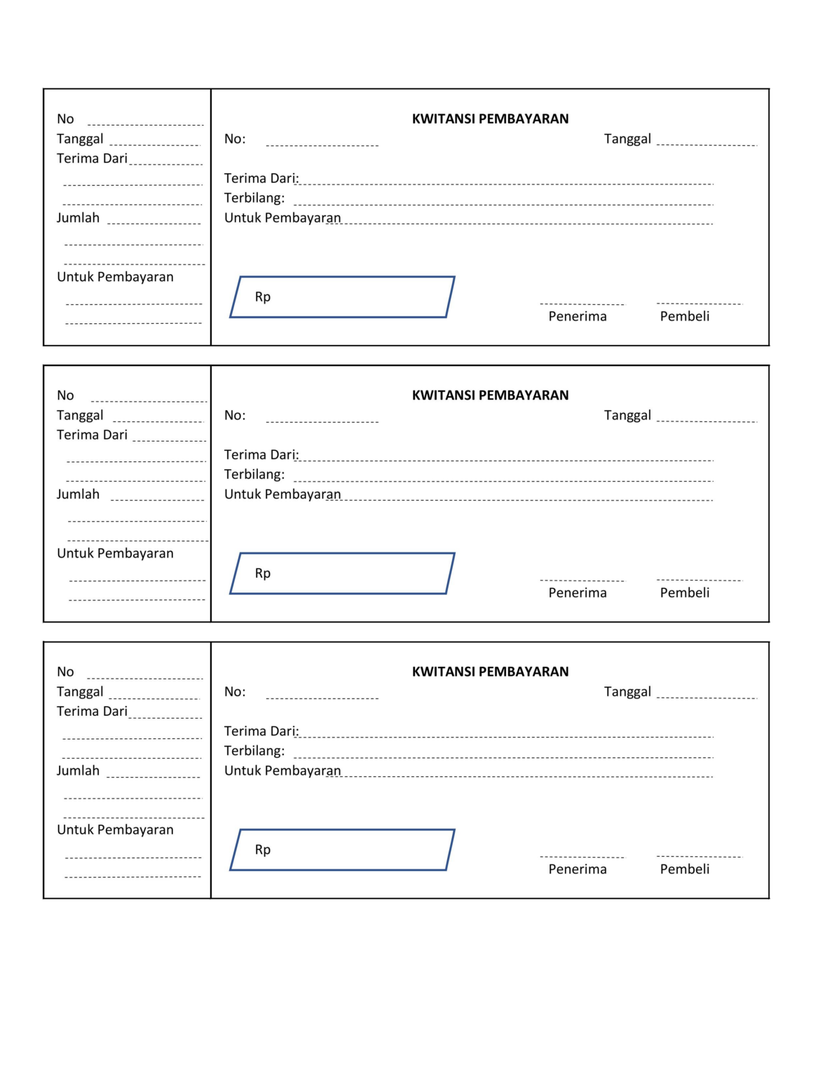 Template Kwitansi Excel, Cocok Buat Administrasi dan Pembukuan - Plugin ...