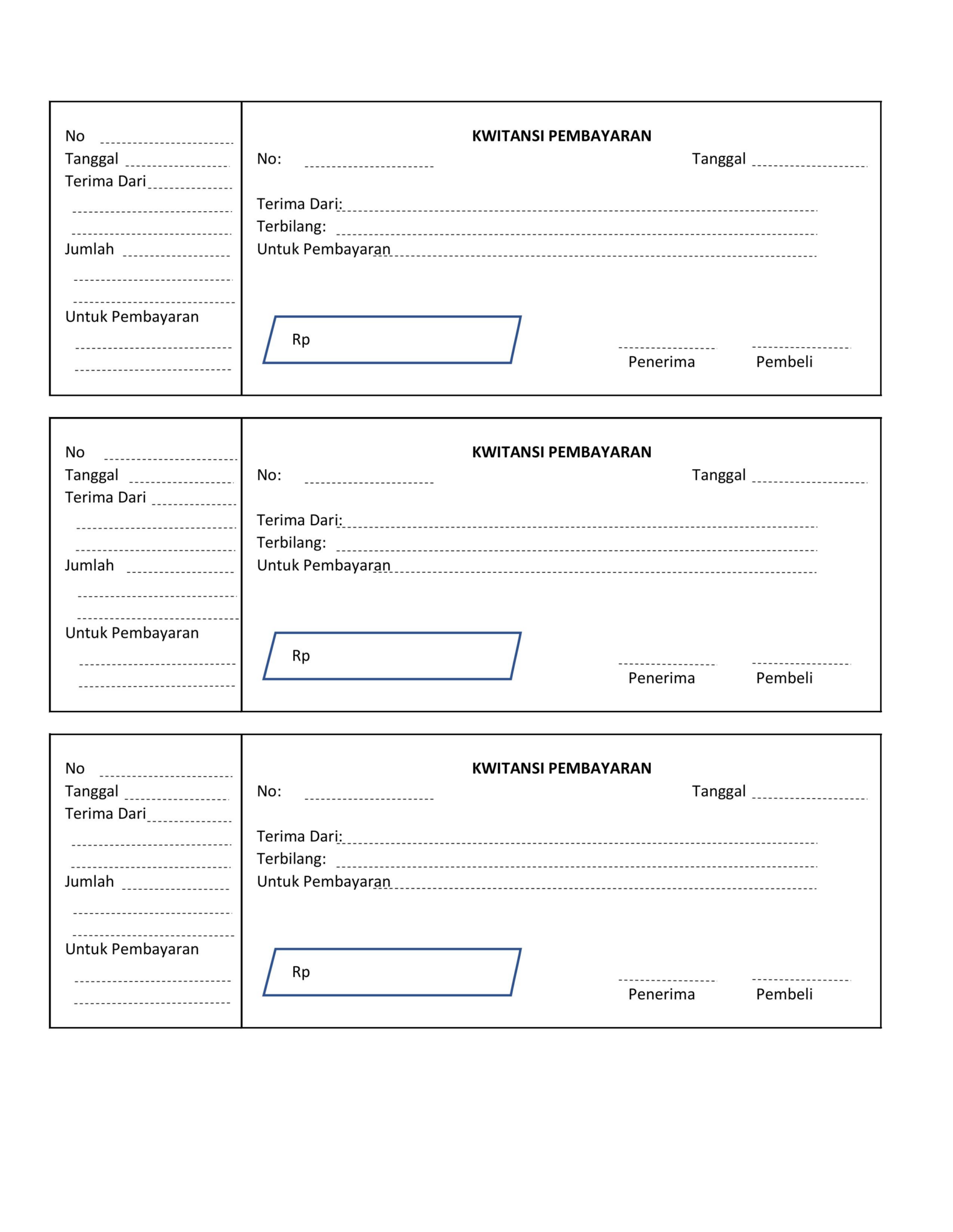 Template Kwitansi Excel, Cocok Buat Administrasi dan Pembukuan - Plugin ...